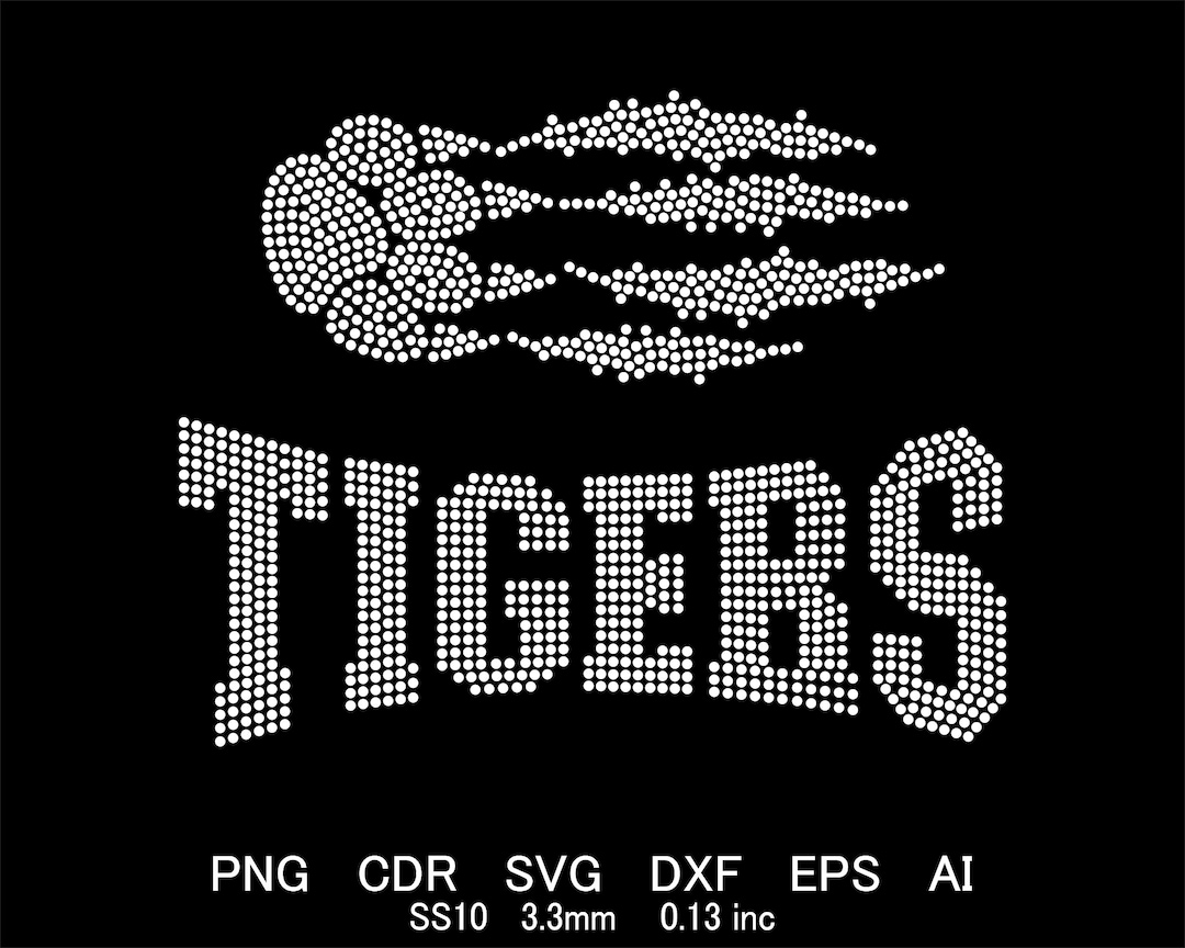 Rhinestone Tigers Template Rhinestone Ss10 Tigers Template Svg Cdr Png ...