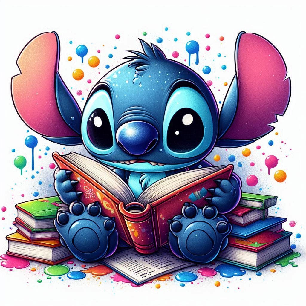 Stitch 5 Png Design Stitch Reading a Book Design Stitch Png High ...