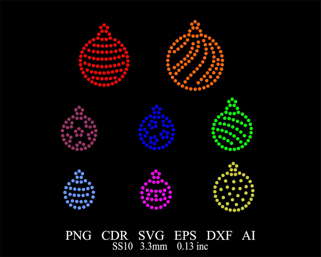 Rhinestone Christmas Ornaments Template Rhinestone Ss10 Christmas ...