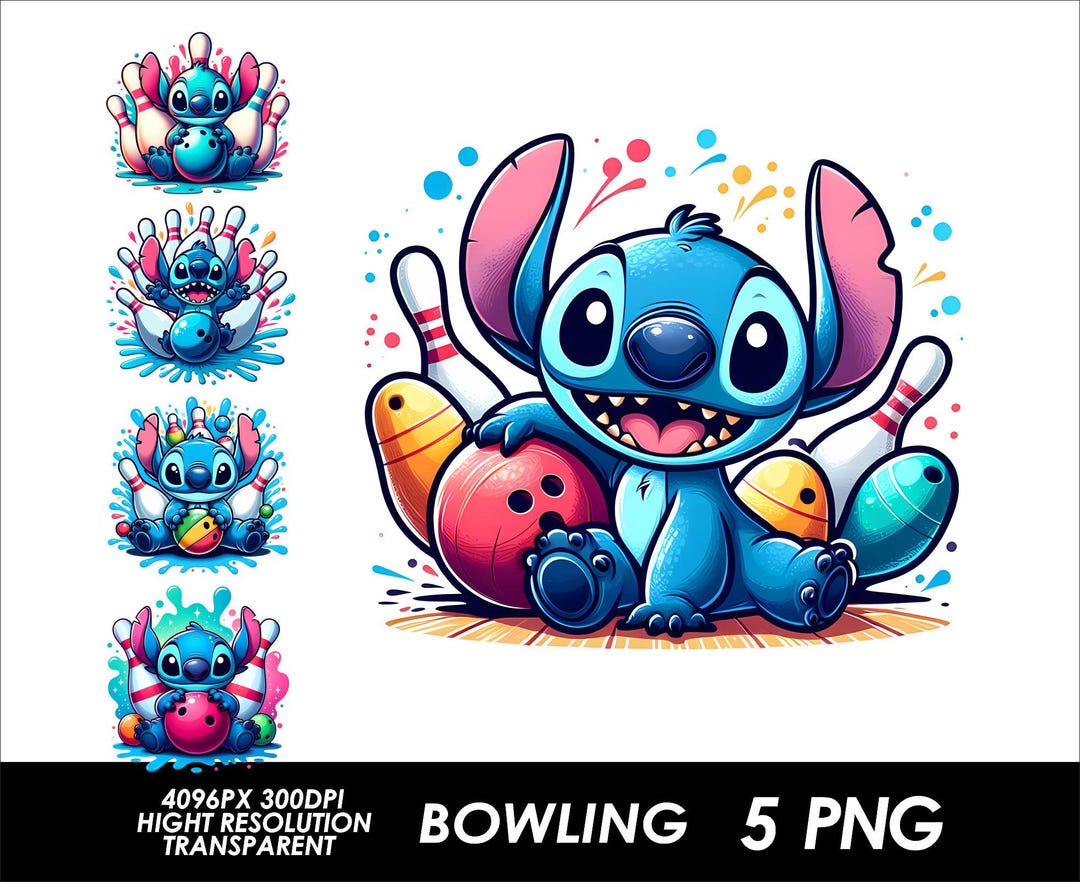 5 PNG Stitch Bowling Bundle Design Stitch Png High Quality Sublimation ...