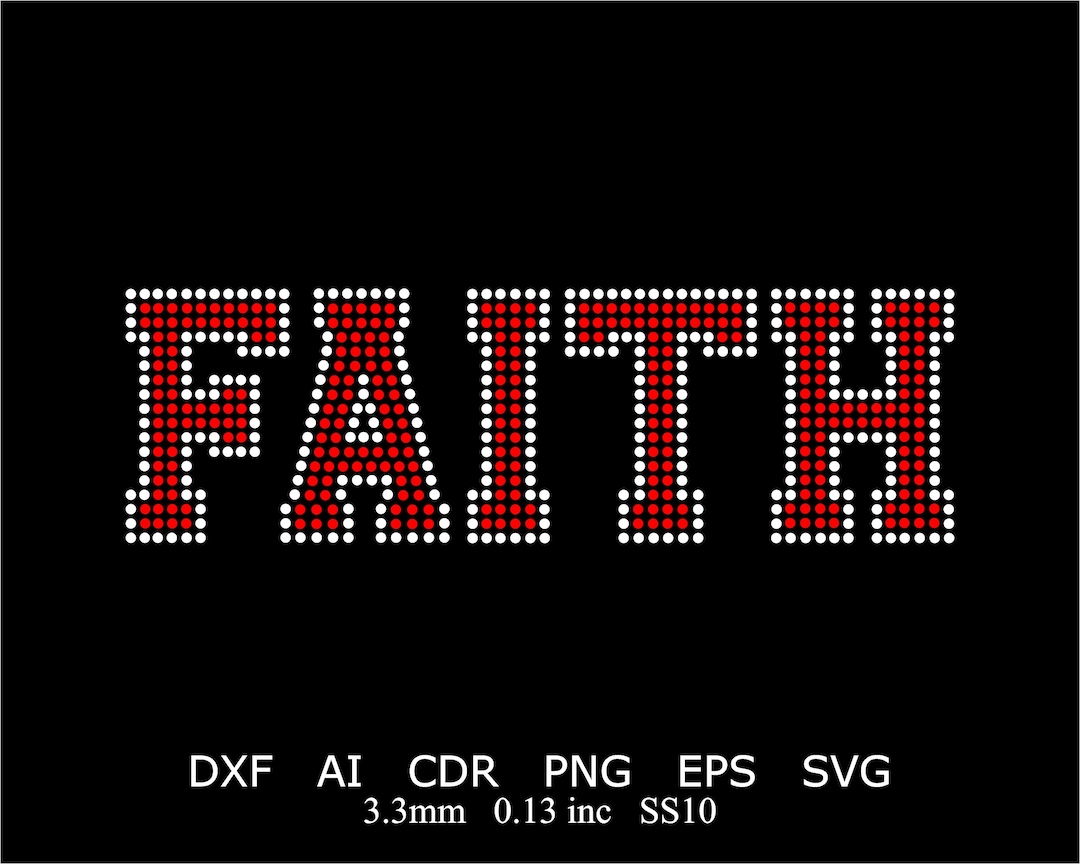 Rhinestone Faith Template Rhinestone Religious Template Svg Png Eps ...