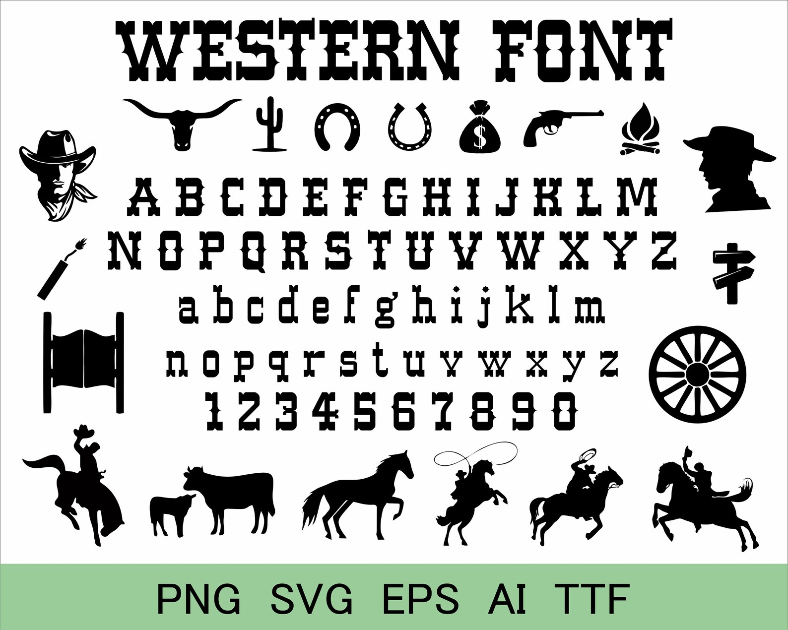 Western Font Svg Western Alphabet Svg Wild West Font Old West Font ...