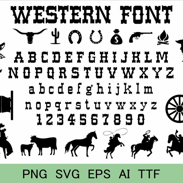 Western Font - Etsy