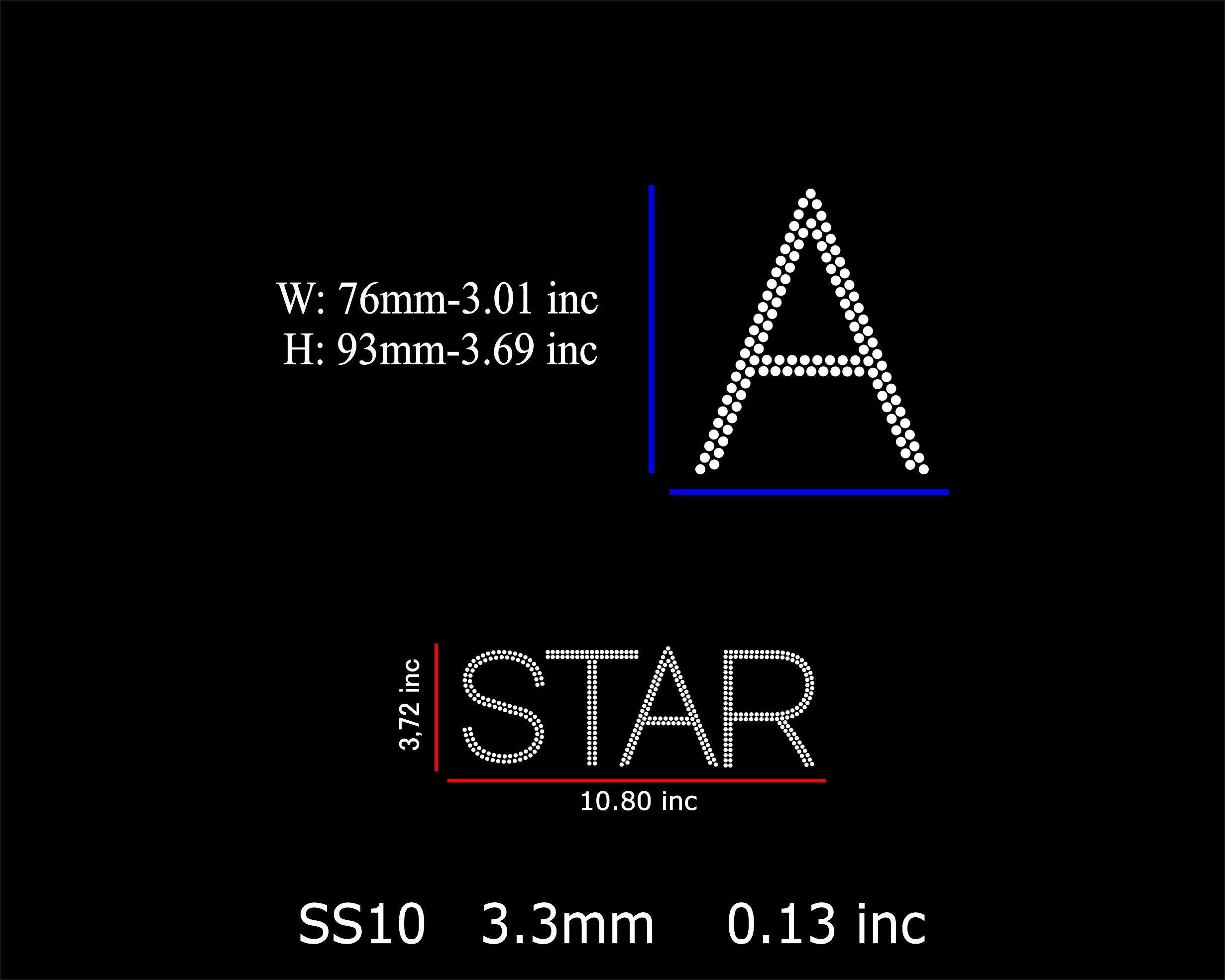Rhinestone Font Template Rhinestone SS10 Alphabet Design Svg Png Cdr ...