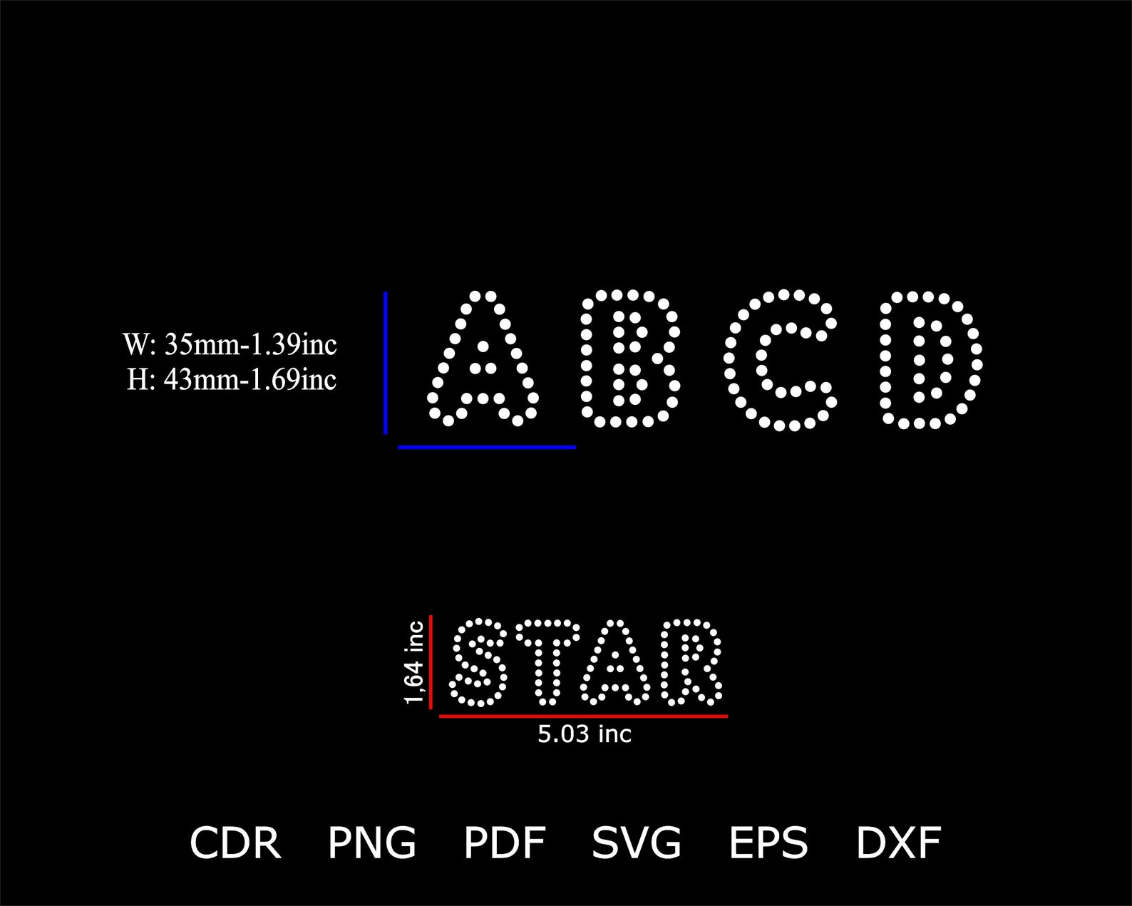Rhinestone Font Template SS10 Rhinestone Alphabet Template Svg Cdr ...