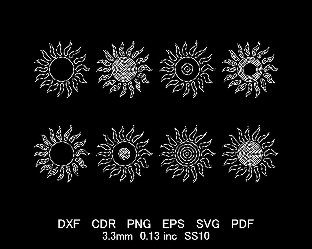 Rhinestone Sun Template: SS10 Sun Design (digital Download) - Etsy