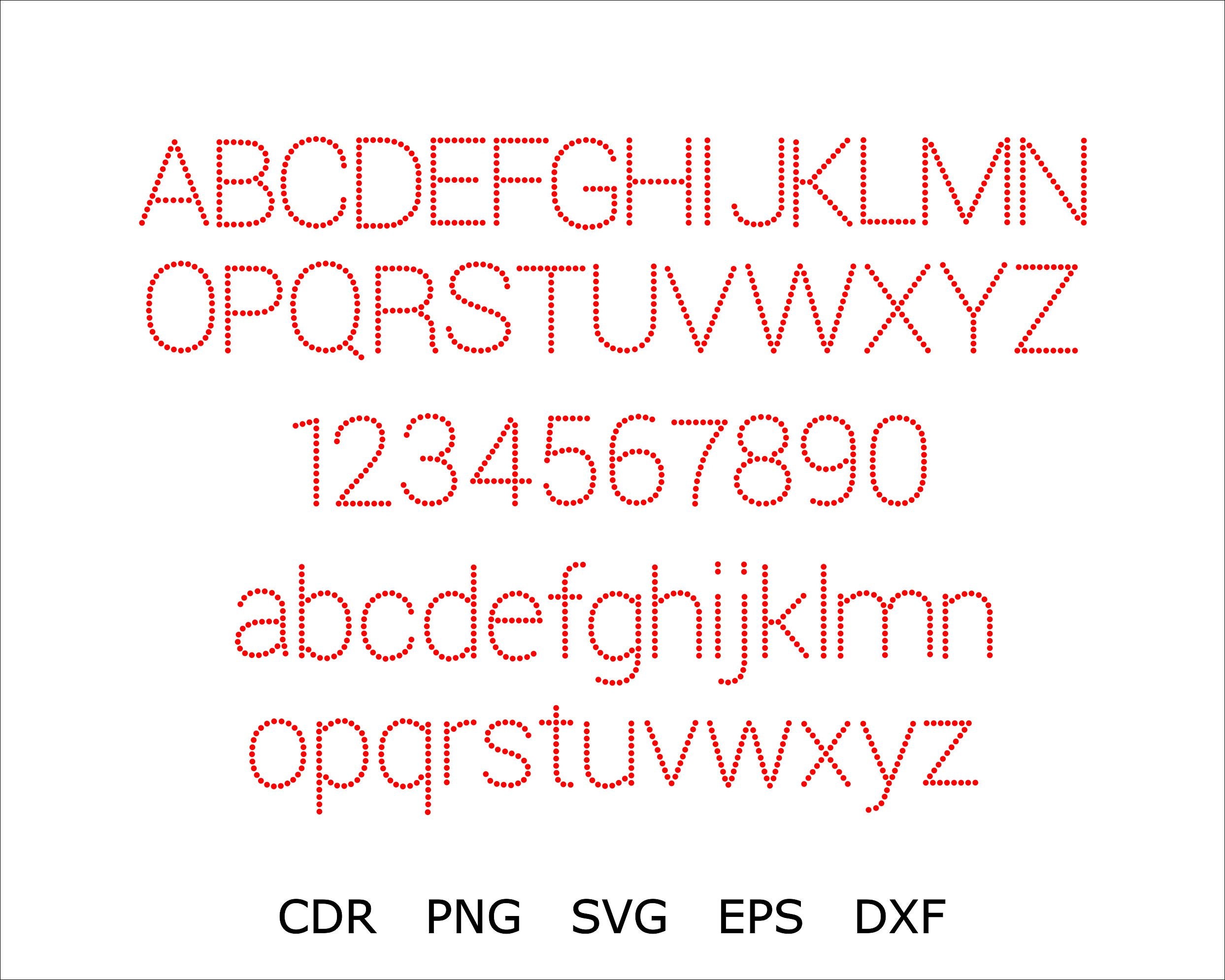 Rhinestone Font Template Svg Rhinestone Alphabet Template Png Eps SS10 ...