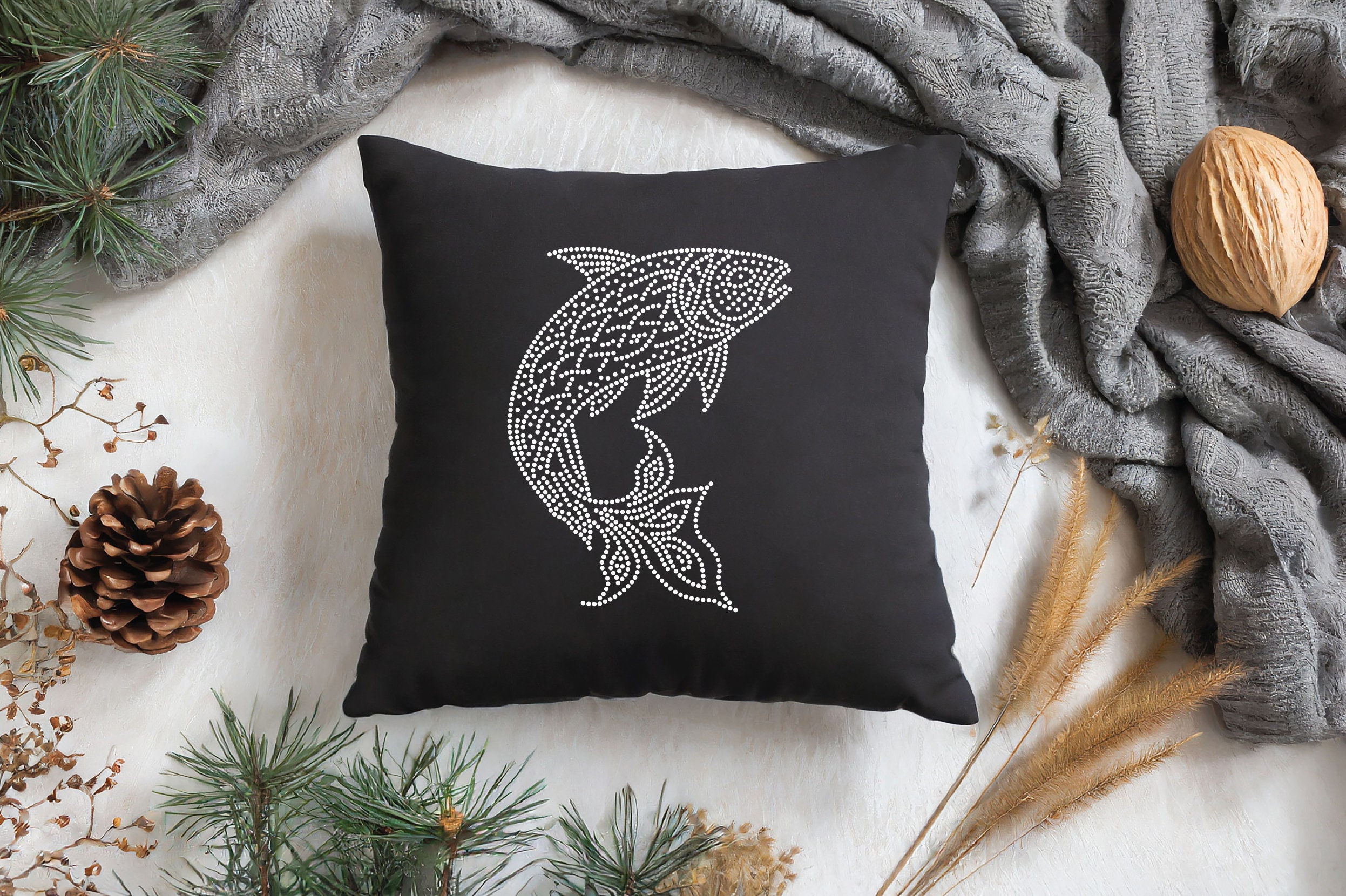 Rhinestone Fish Template Rhinestone Ss10 Fish Template Svg Png Eps ...