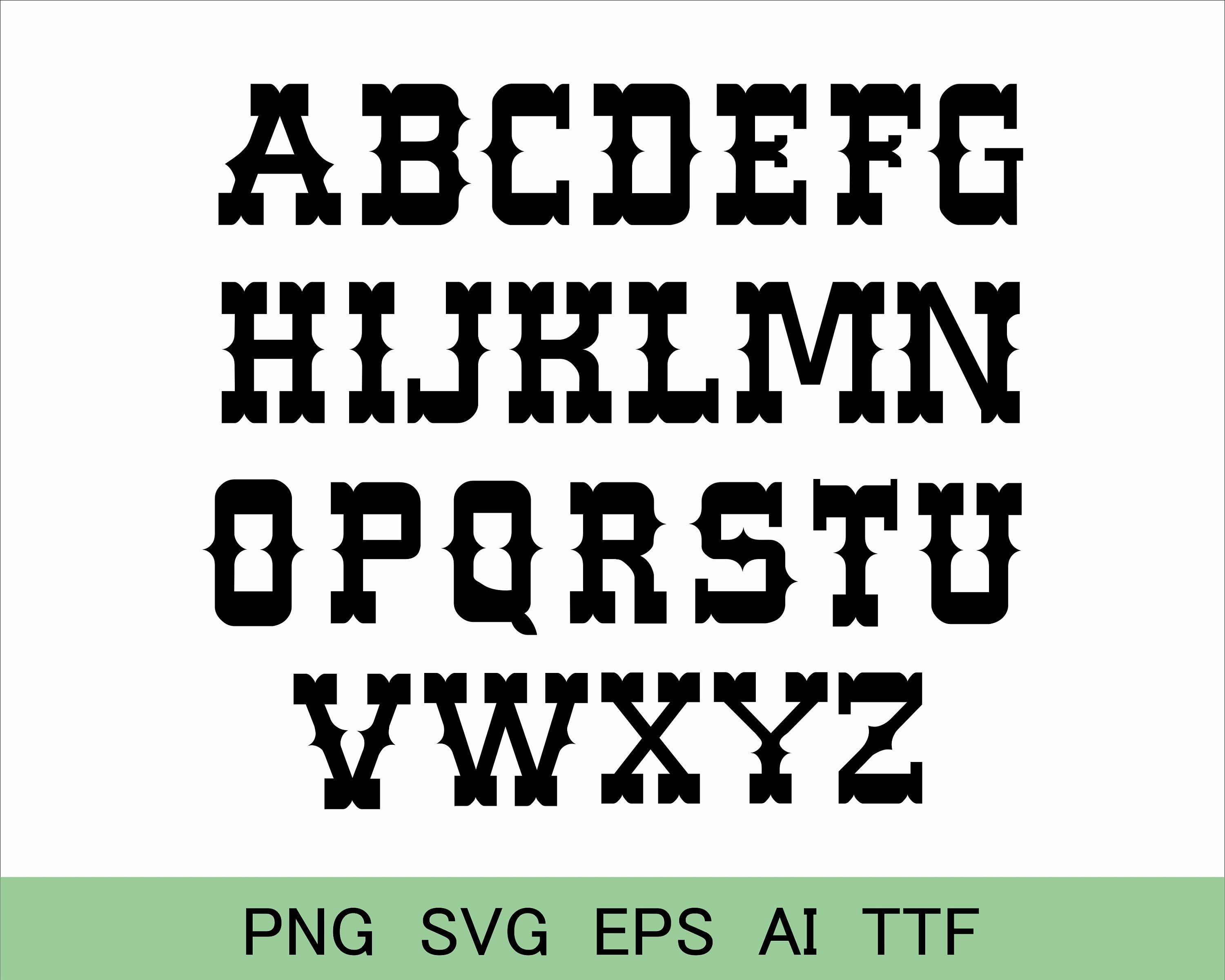 Western Font Svg Western Alphabet Svg Wild West Font Old West Font ...