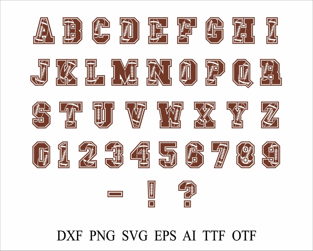 American Football Font Svg Football Svg Alphabet Letters College Font ...