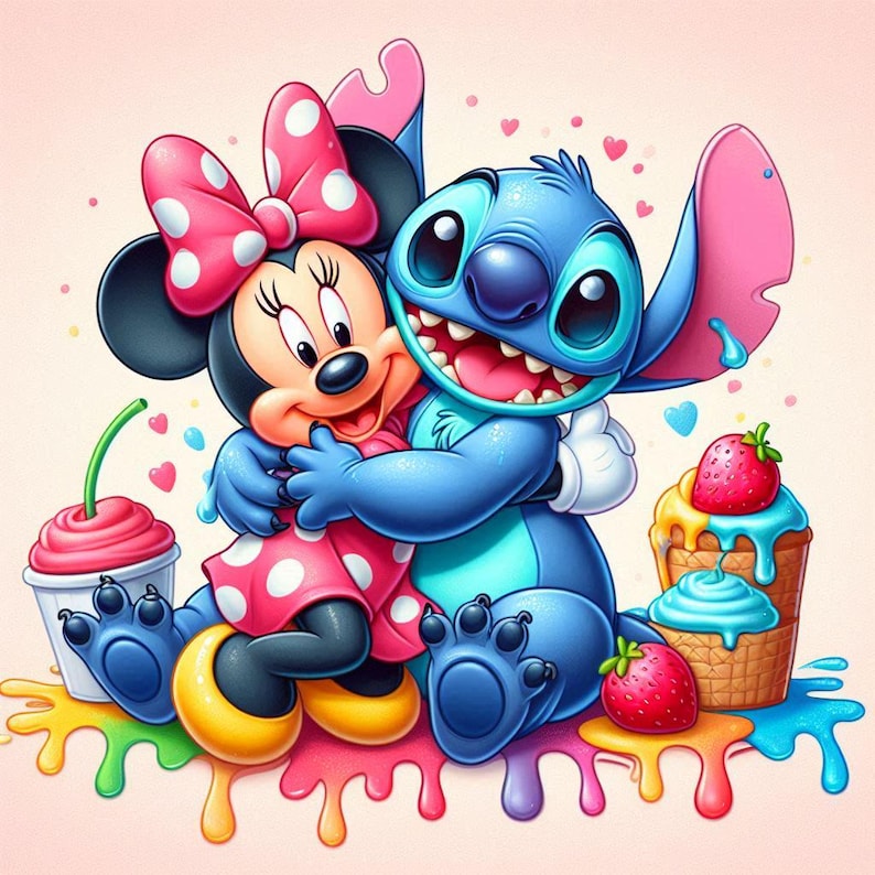 8 PNG Stitch and Minnie Bundle Design High Quality Sublimation Digital ...