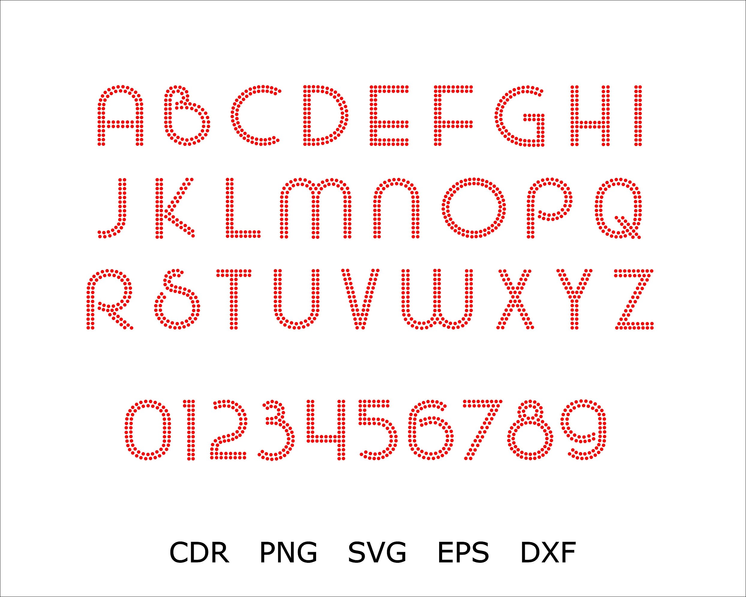 Rhinestone Font Template Svg Rhinestone Alphabet Design Png Eps Dxf ...