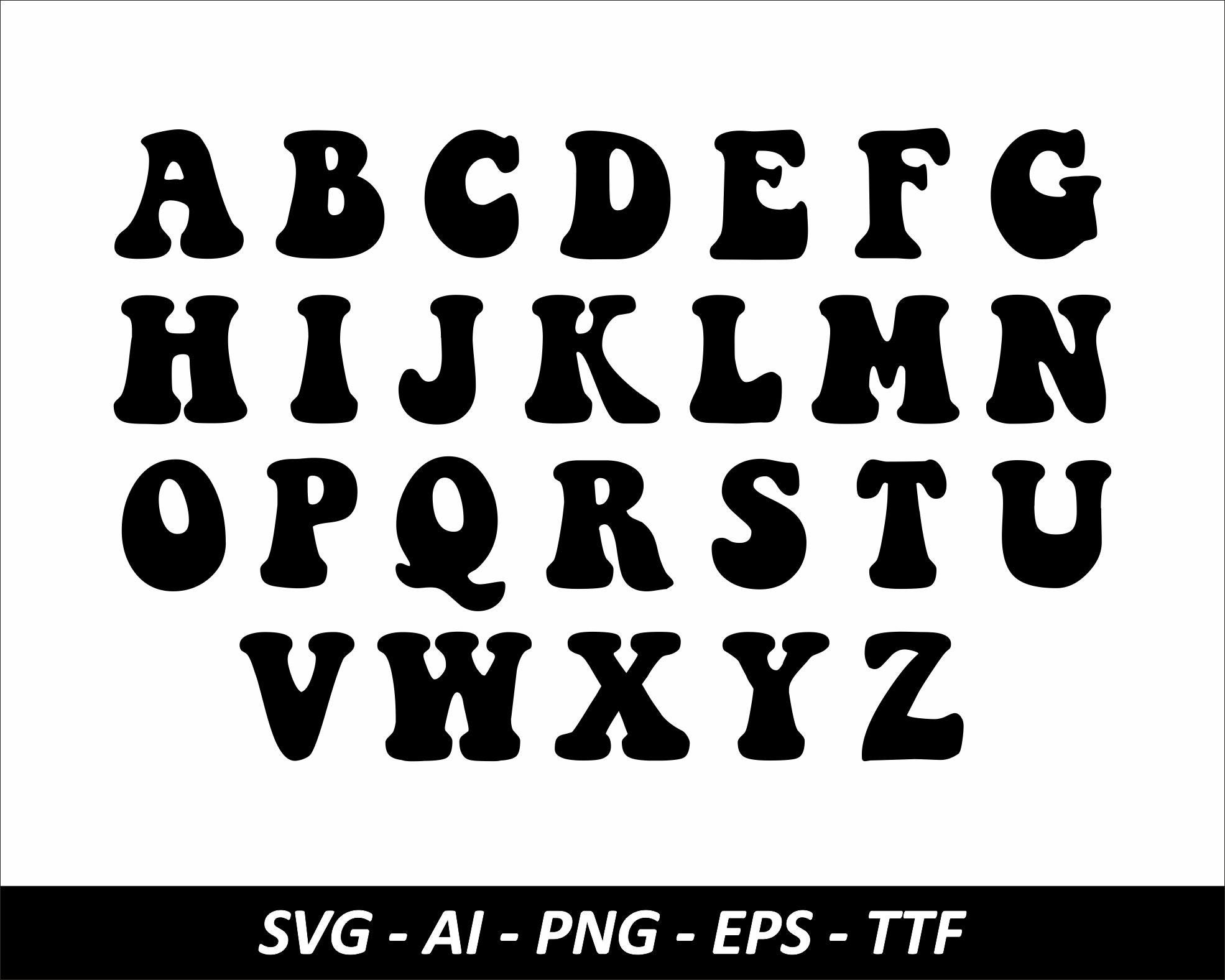 Groovy Font SVG Groovy Letters and Numbers Svg Retro Groovy Font Groovy ...