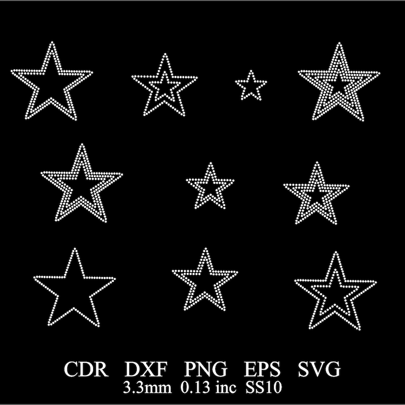 Star Rhinestone Template - Etsy