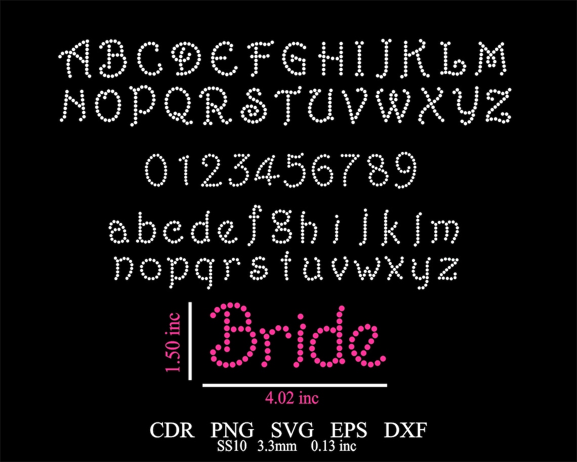 Rhinestone Font Template Svg Rhinestone Alphabet Design SS10 Svg Png ...