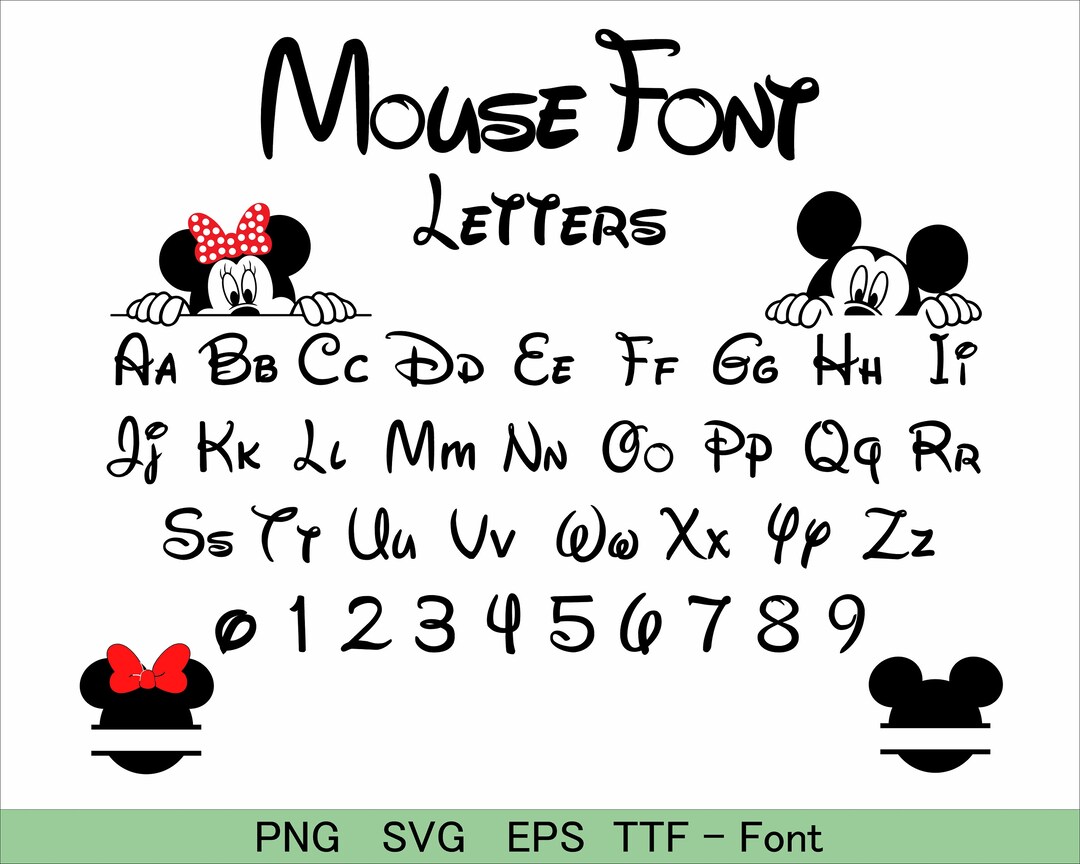 Mouse Alphabet Font Svg Mouse Alphabet Svg Mouse Letters Svg Vinyl Cut ...