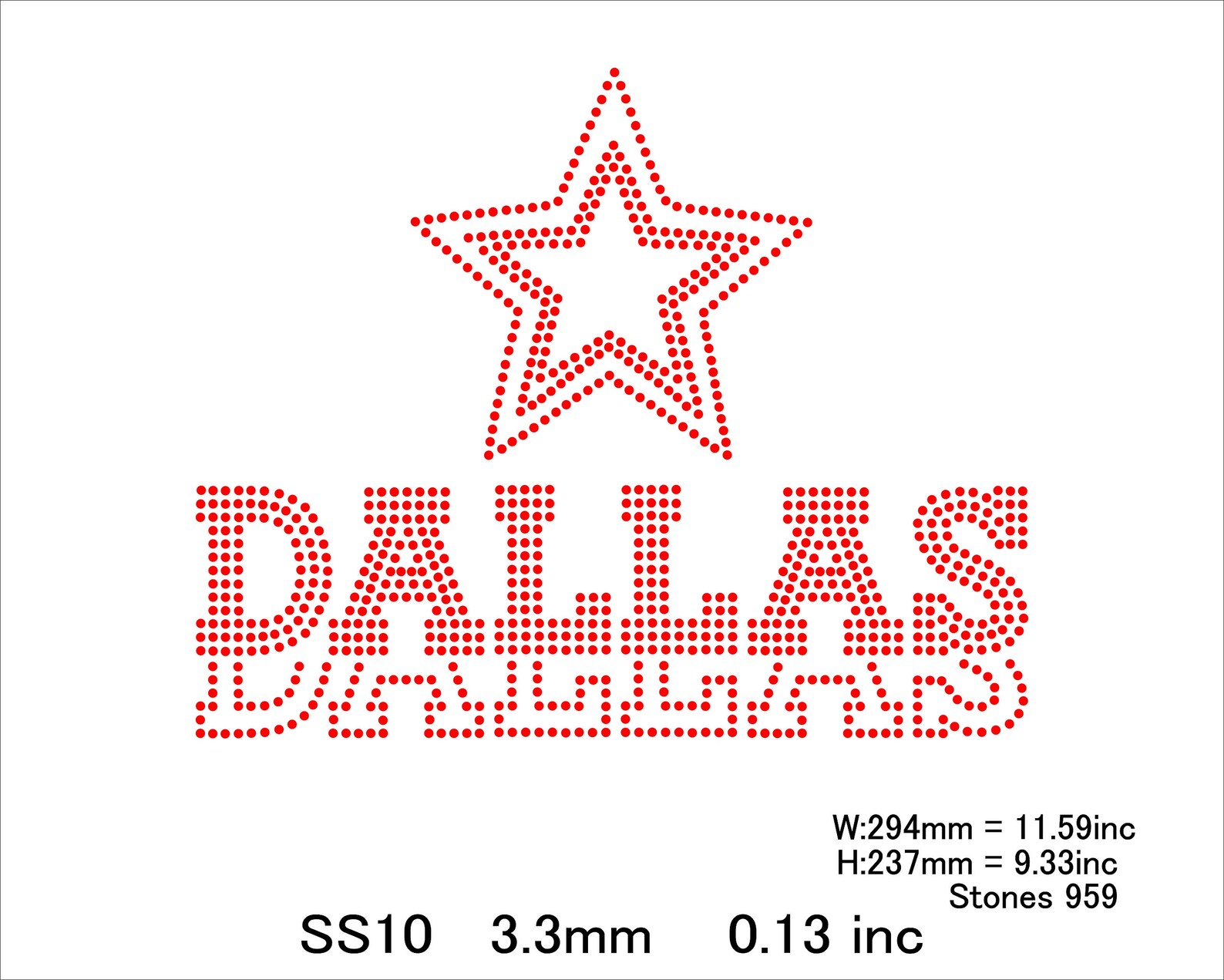 Rhinestone Dallas Template Svg Rhinestone SS10 Dallas Design Png Eps ...