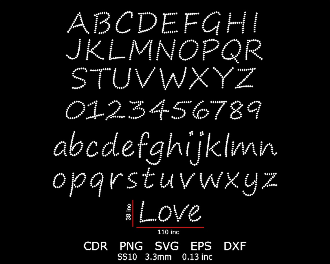 Rhinestone Font Template Svg Rhinestone Alphabet Design Png Eps Dxf ...