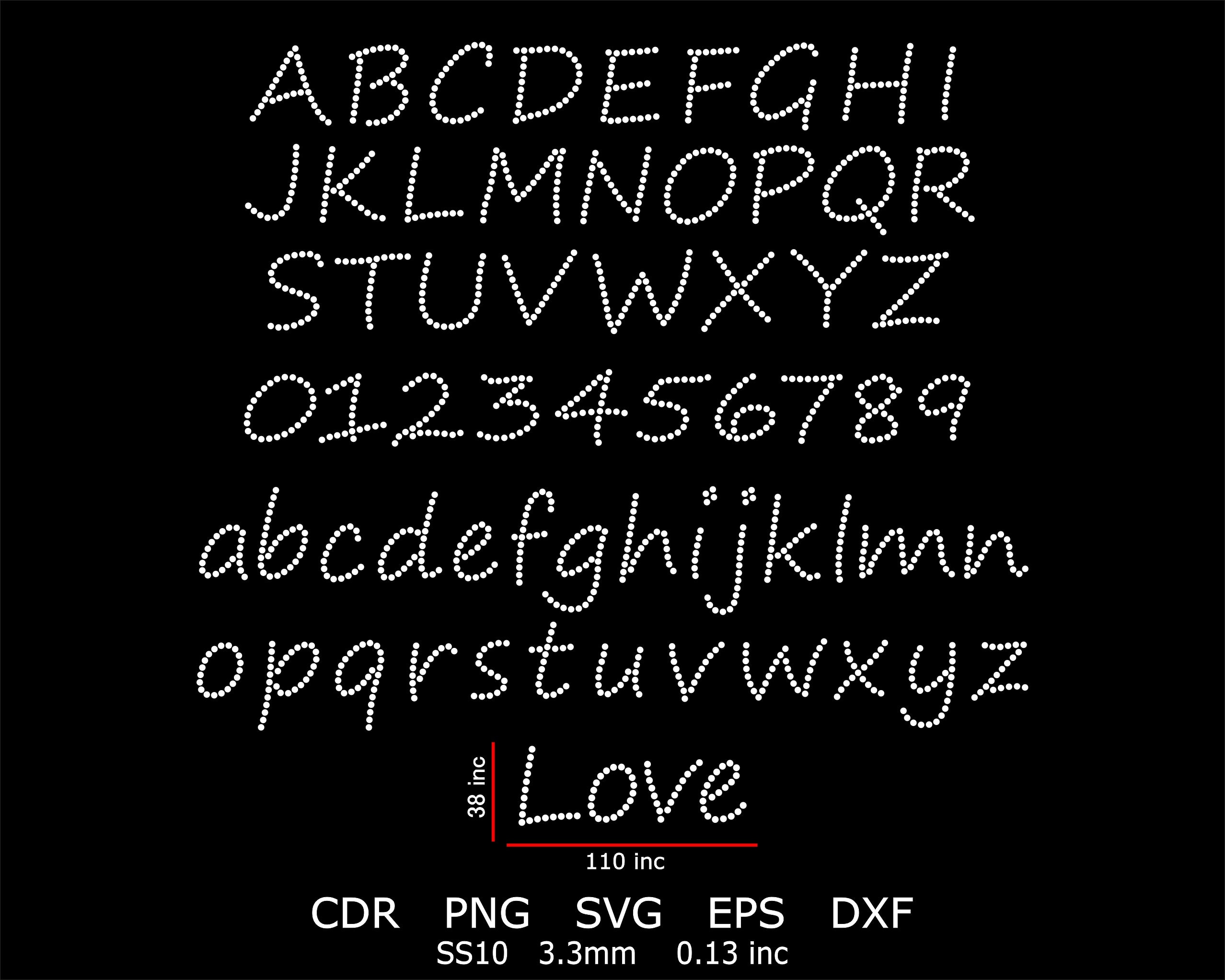 Rhinestone Font Template Svg Rhinestone Alphabet Design Png Eps Dxf ...