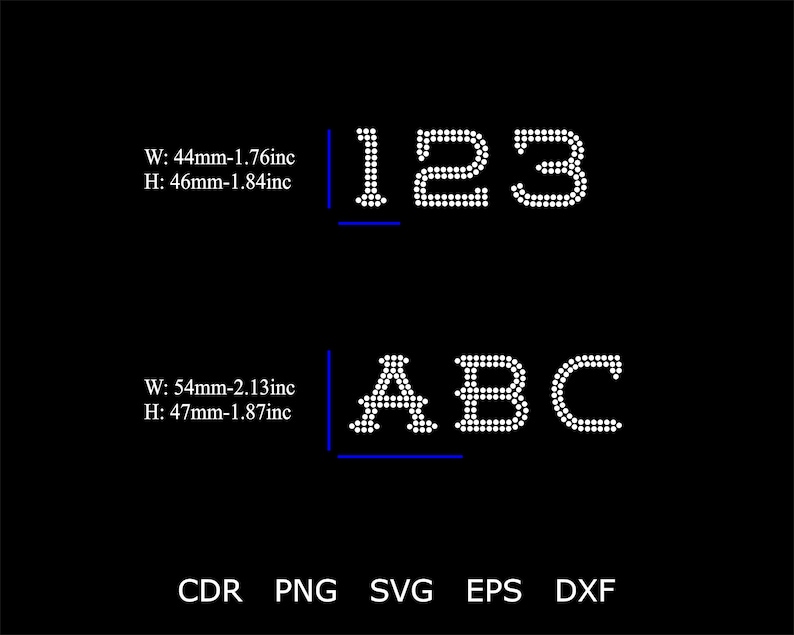 Rhinestone Font Template Svg Rhinestone Alphabet Design Png Eps Dxf ...