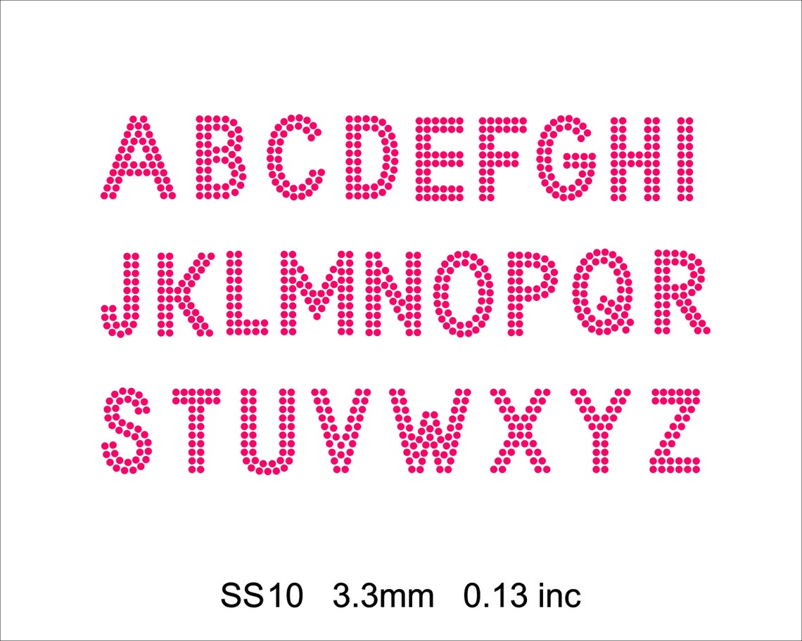 Rhinestone Font Template Rhinestone SS10 Alphabet Design Svg Png Cdr ...