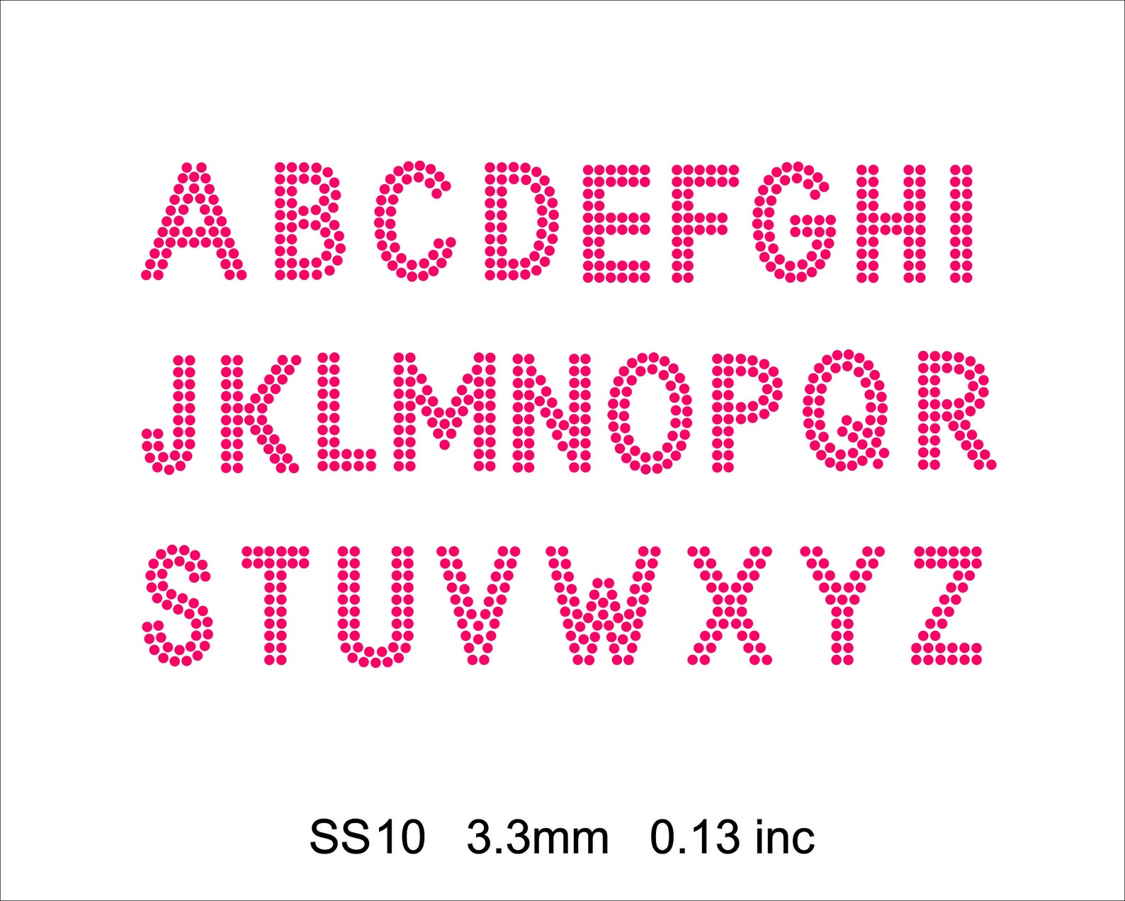 Rhinestone Font Template Rhinestone SS10 Alphabet Design Svg Png Cdr ...