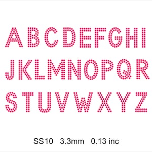 Rhinestone Font Template Rhinestone SS10 Alphabet Design Svg Png Cdr ...
