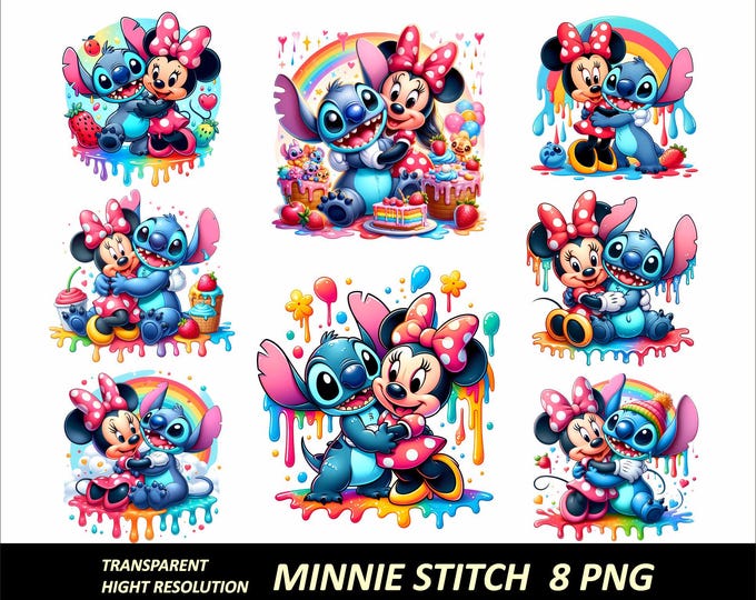 Minnie Maus und Stitch png Clipart, Stitch png, Minnie Mouse png, süßer ...