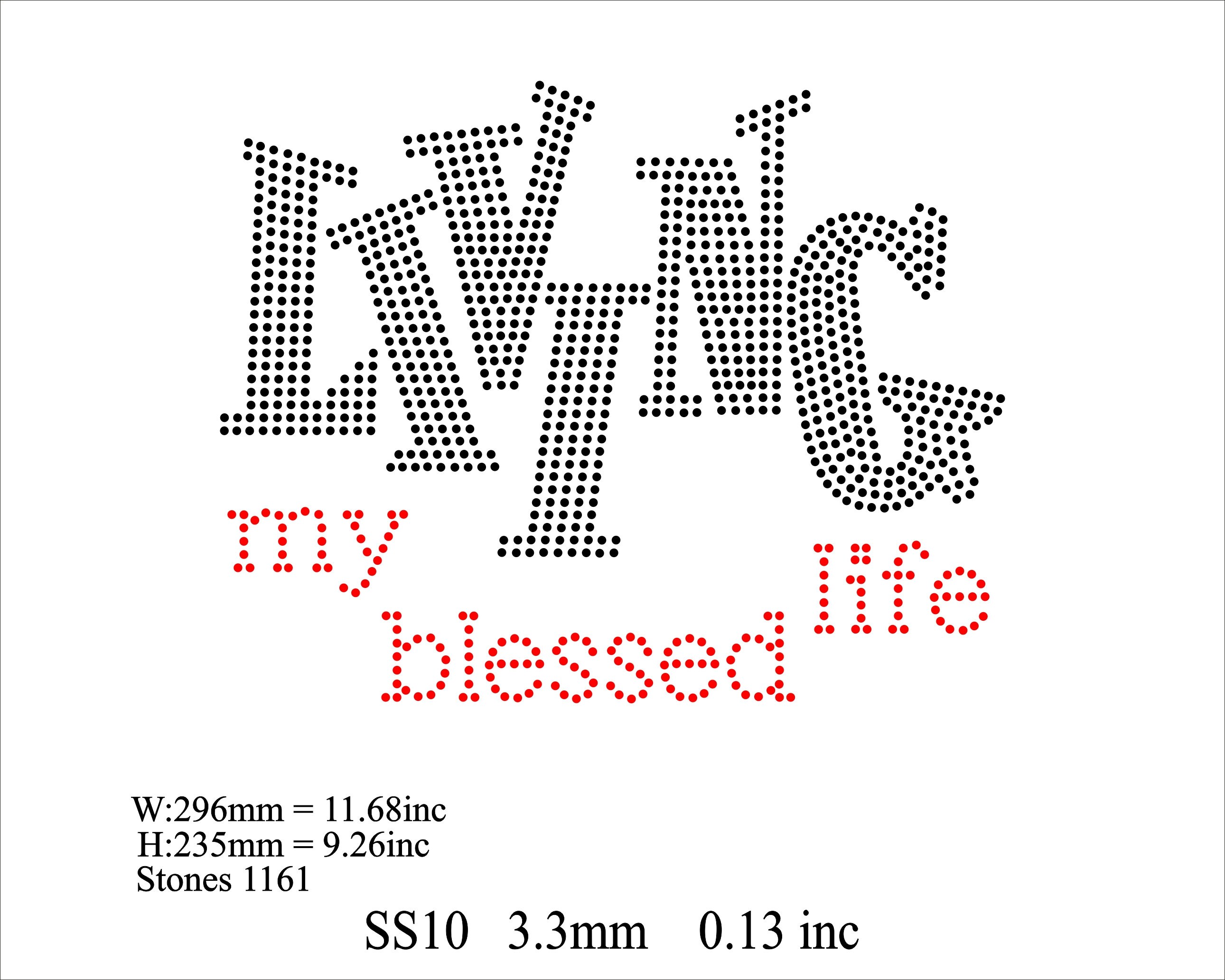 Rhinestone Living Template Rhinestone Blessed Template SS10 Svg Png Ai ...