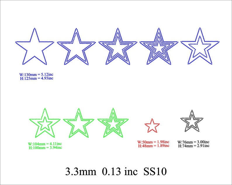 Rhinestone Star Template Rhinestone Star Design Svg Png Dxf Files ...