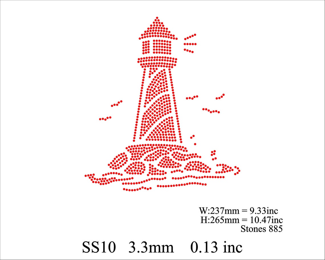 Rhinestone Lighthouse Template Rhinestone Lighthouse Ss10 Template Svg ...