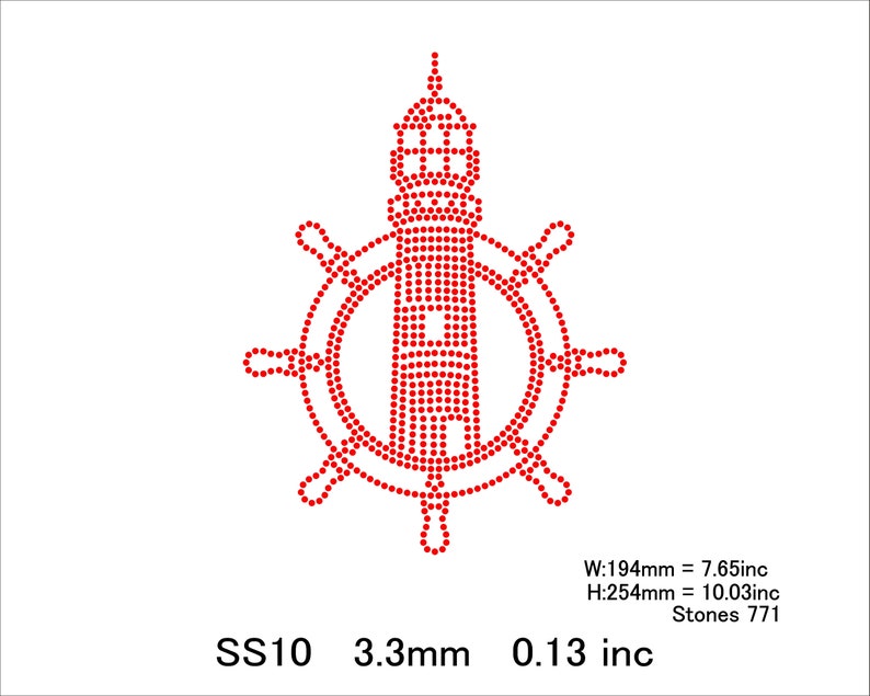 Rhinestone Lighthouse Template Svg Rhinestone Lighthouse Ss10 Template ...