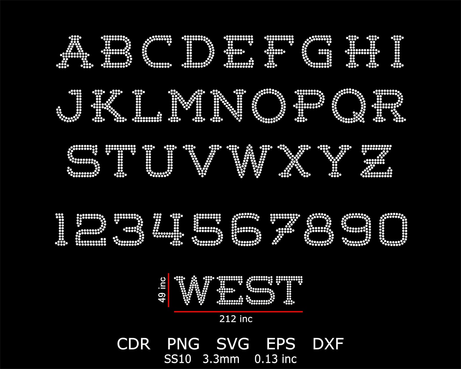 Rhinestone Font Template Svg Rhinestone Alphabet Design Png Eps Dxf ...