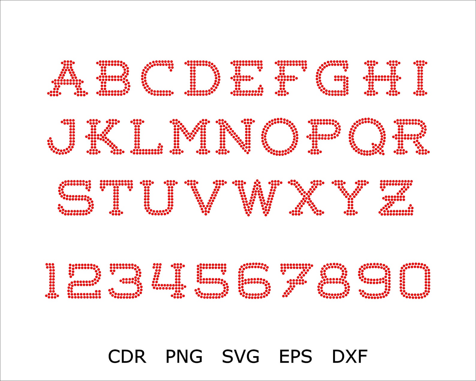 Rhinestone Font Template Svg Rhinestone Alphabet Design Png Eps Dxf ...