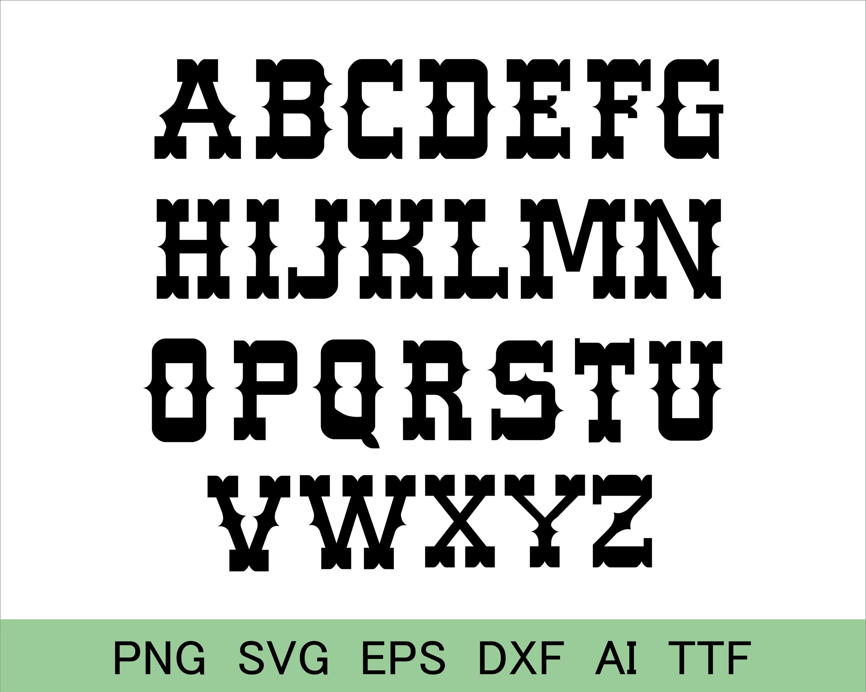 Western Font Svg Western Alphabet Svg Wild West Font Old West Font ...