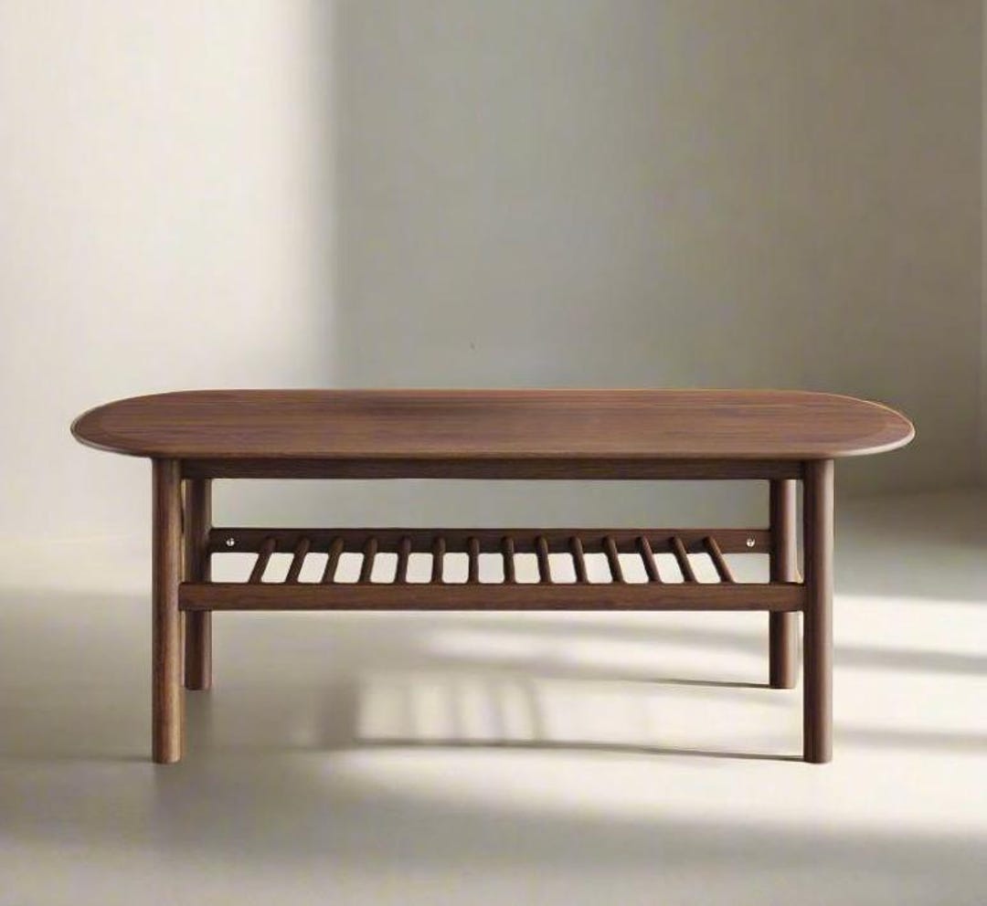 Mid-century Modern Solid Wood Coffee Table: Sustainable Hardwood ...