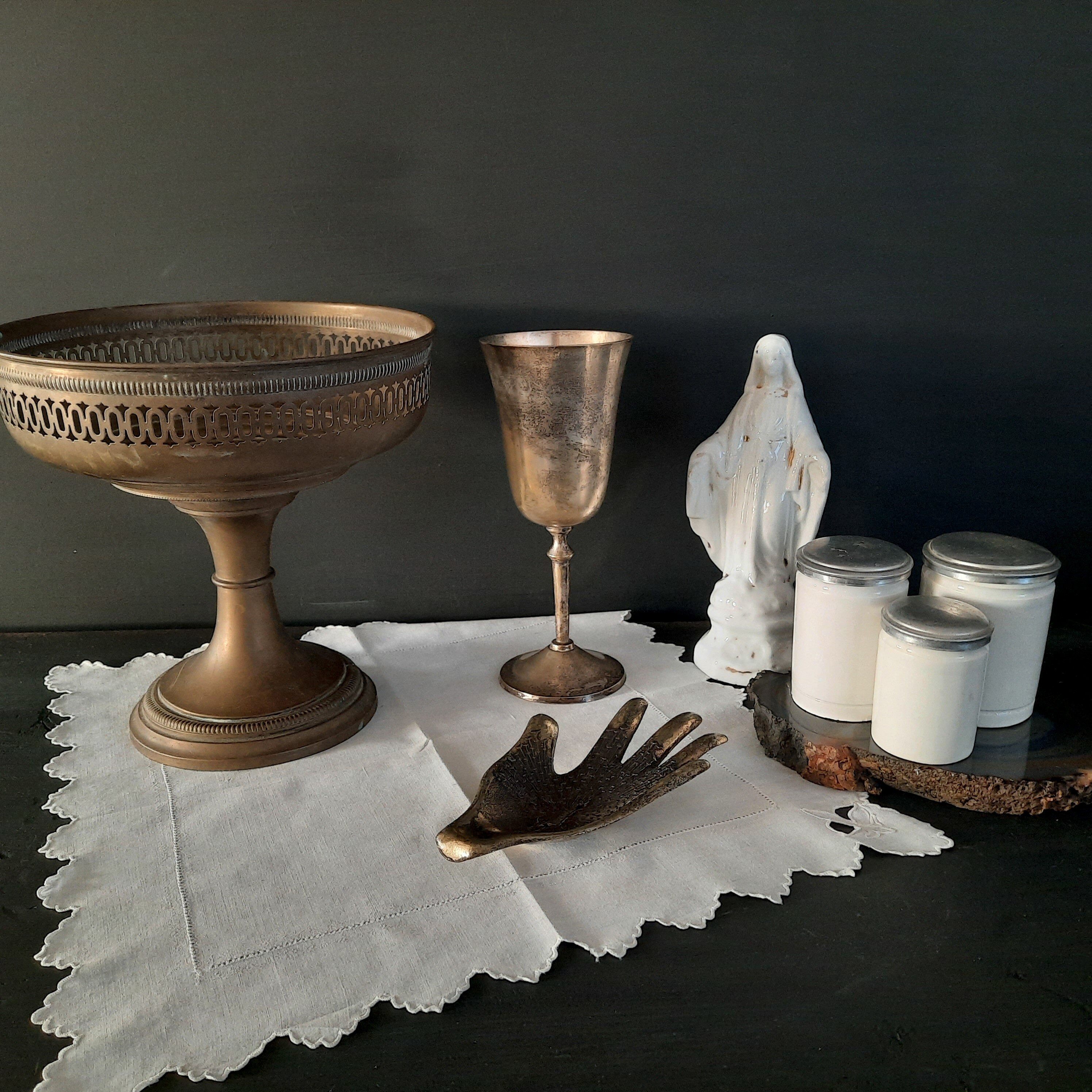 Vintage Porcelain Virgin Mary Statue, Serene Religious Figurine ...