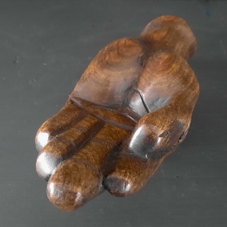 Vintage Wooden Hand Sculpture, Artisanal Ritual Offering Holder - Etsy