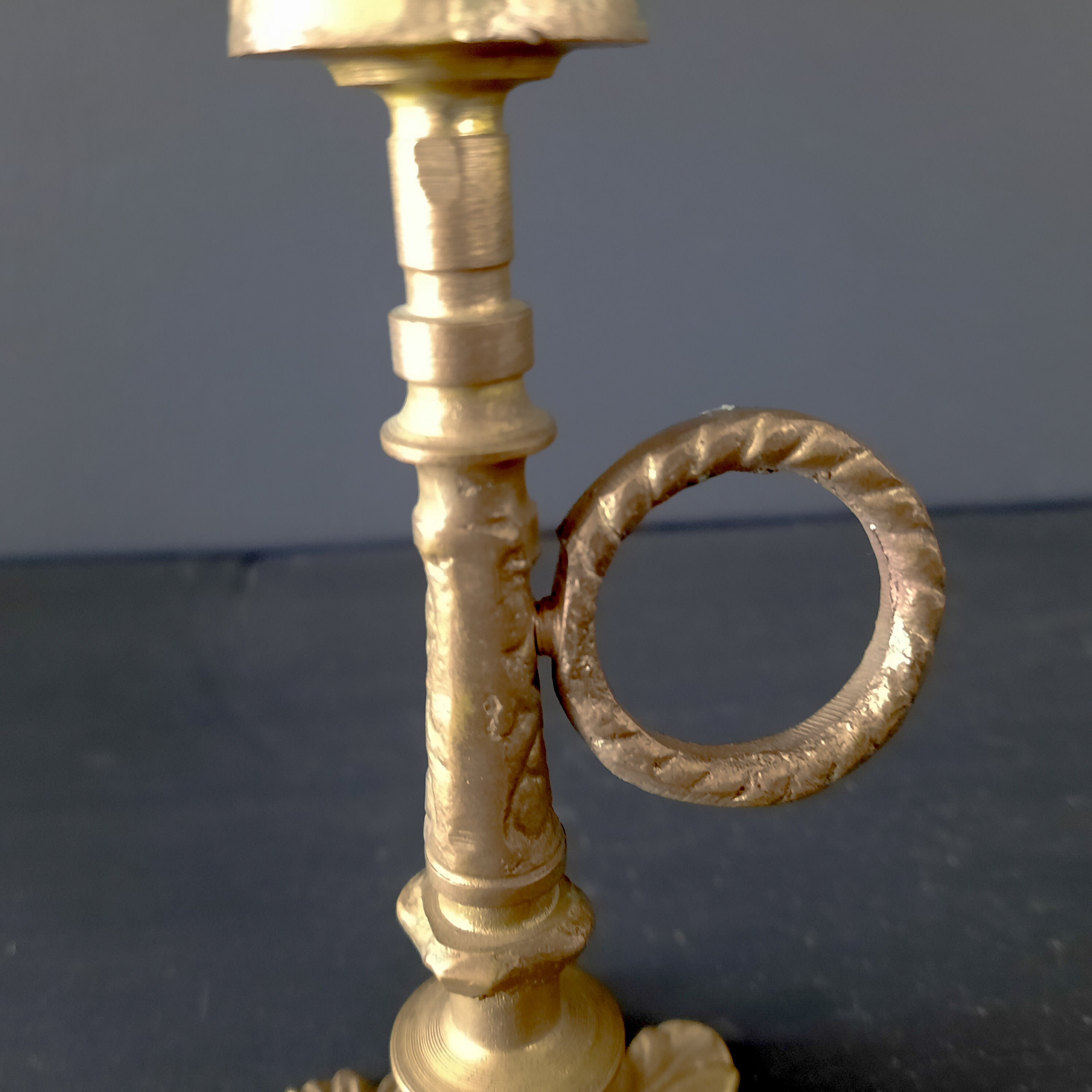 Floral Base Brass Candle Holder With Swivel Ring, Candle Holder With ...