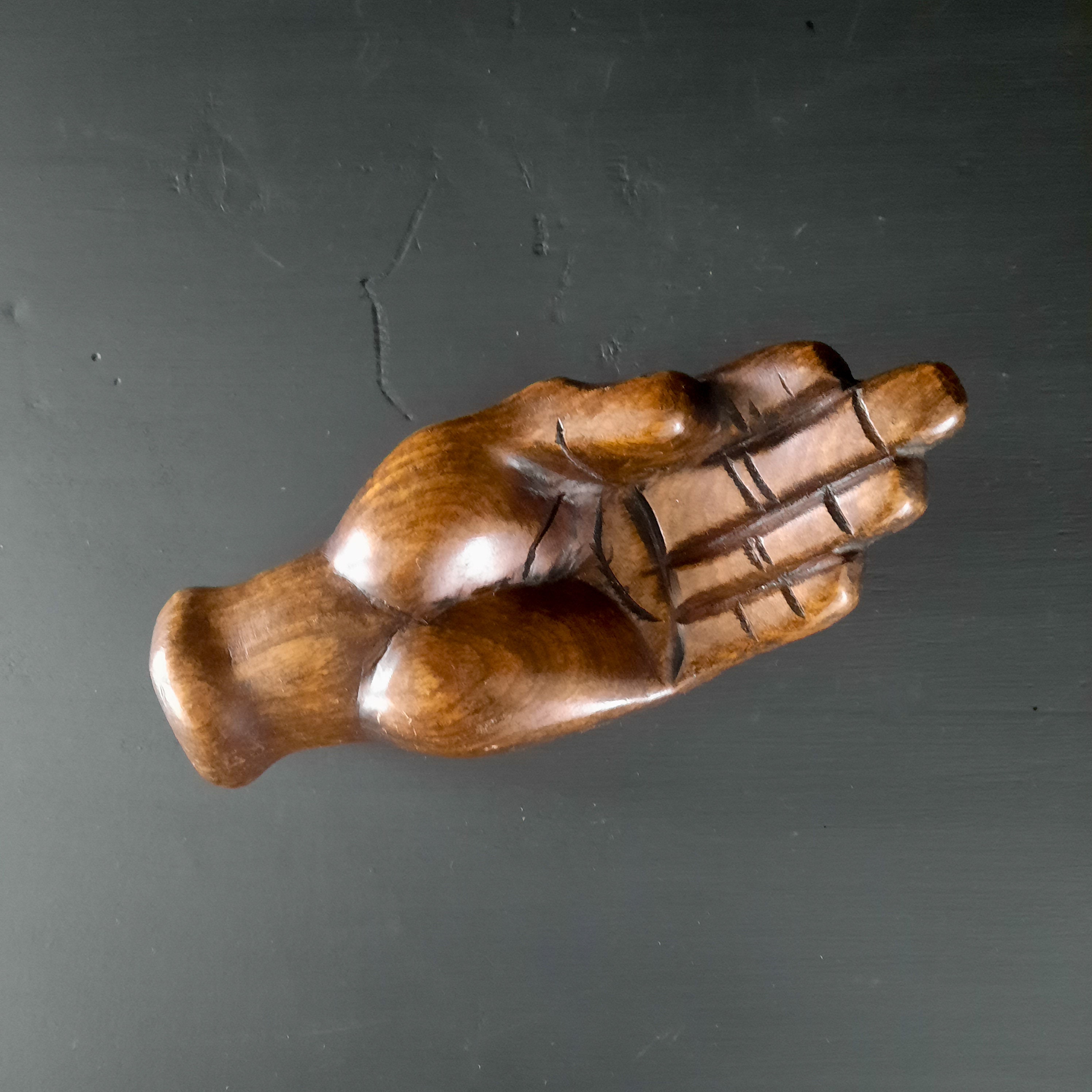 Vintage Wooden Hand Sculpture Artisanal Ritual Offering Holder - Etsy