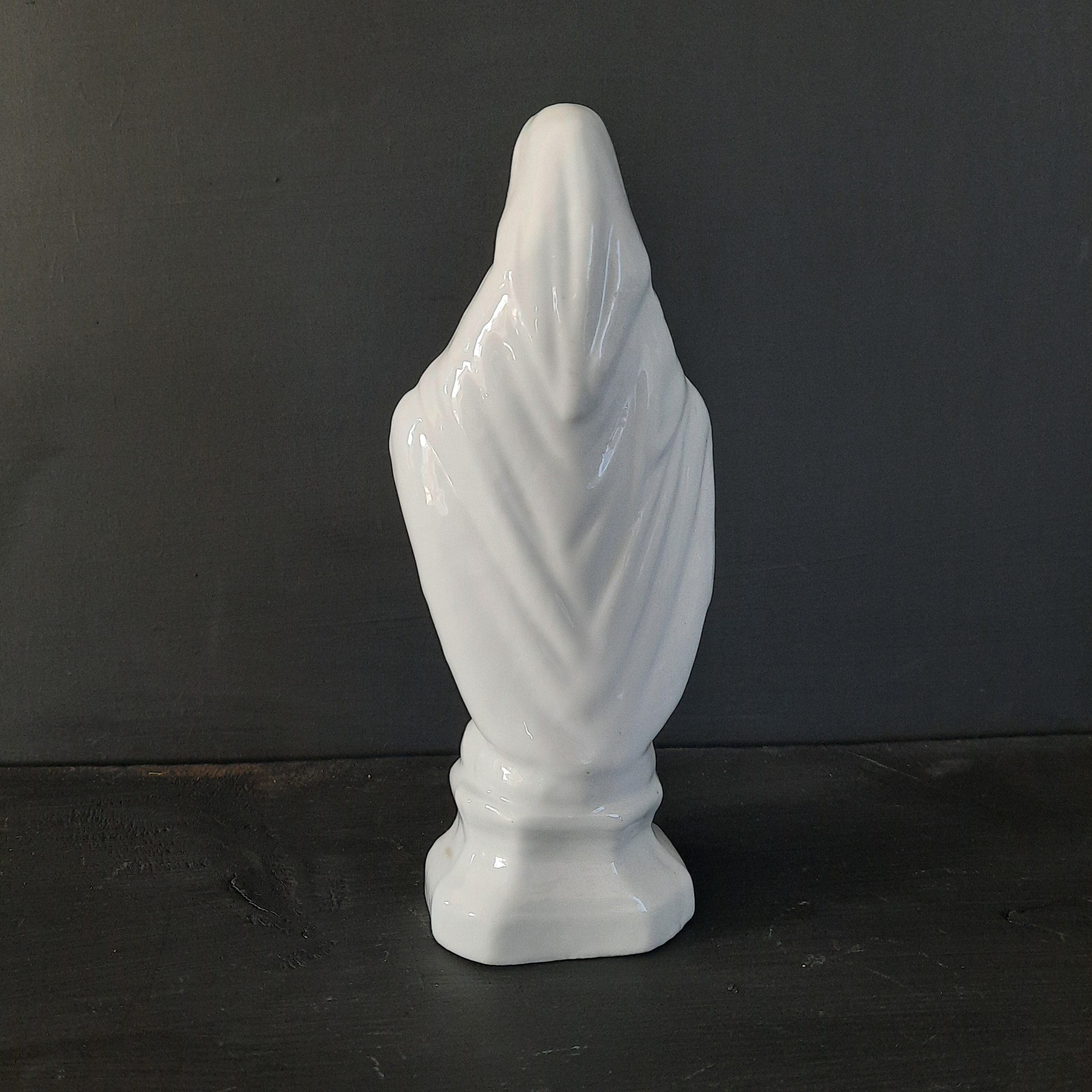 Vintage Porcelain Virgin Mary Statue, Serene Religious Figurine ...