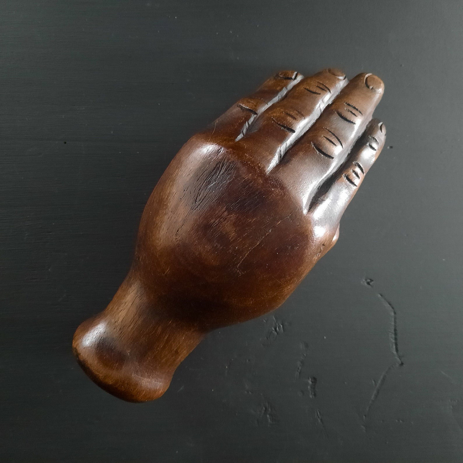 Vintage Wooden Hand Sculpture Artisanal Ritual Offering Holder - Etsy