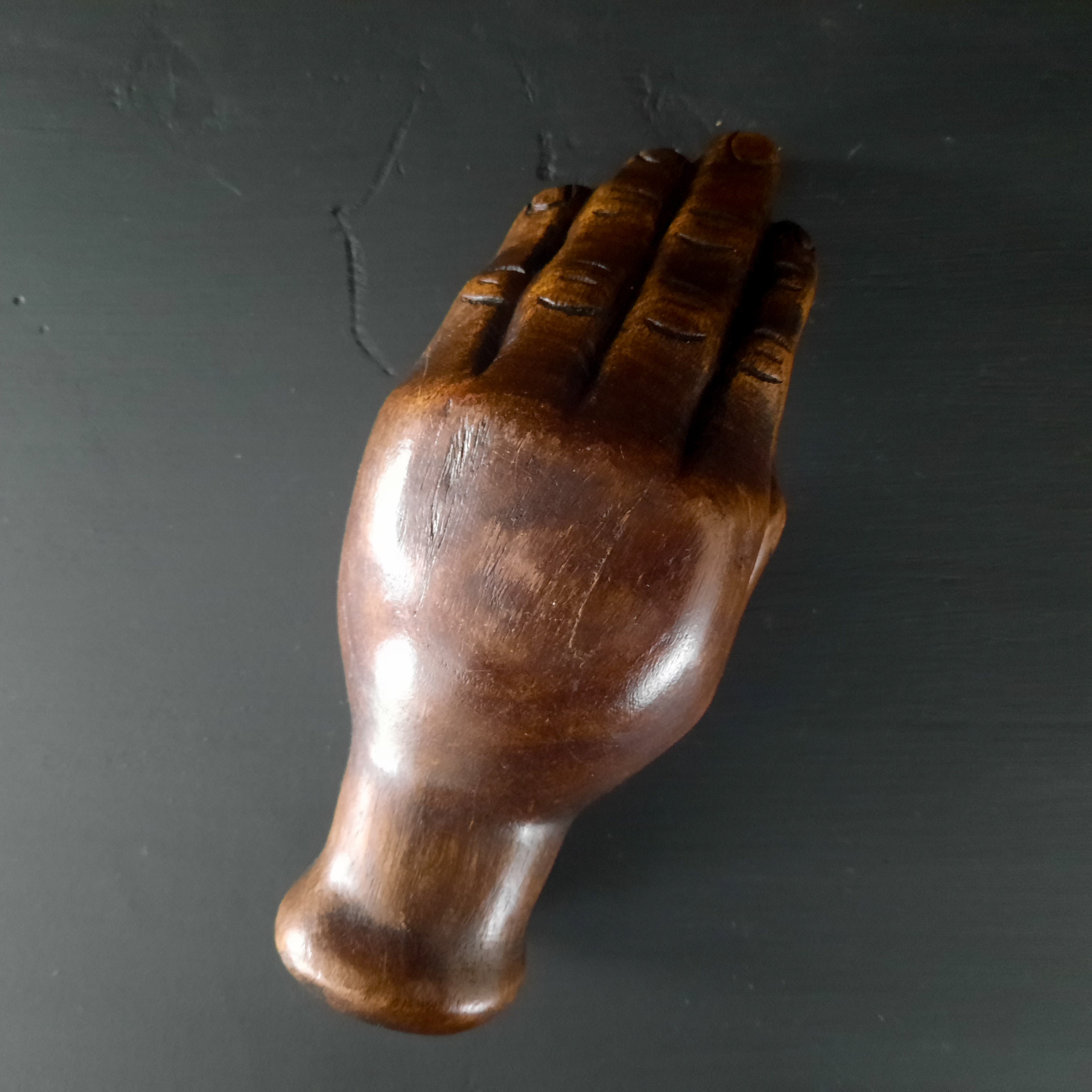 Vintage Wooden Hand Sculpture Artisanal Ritual Offering Holder - Etsy