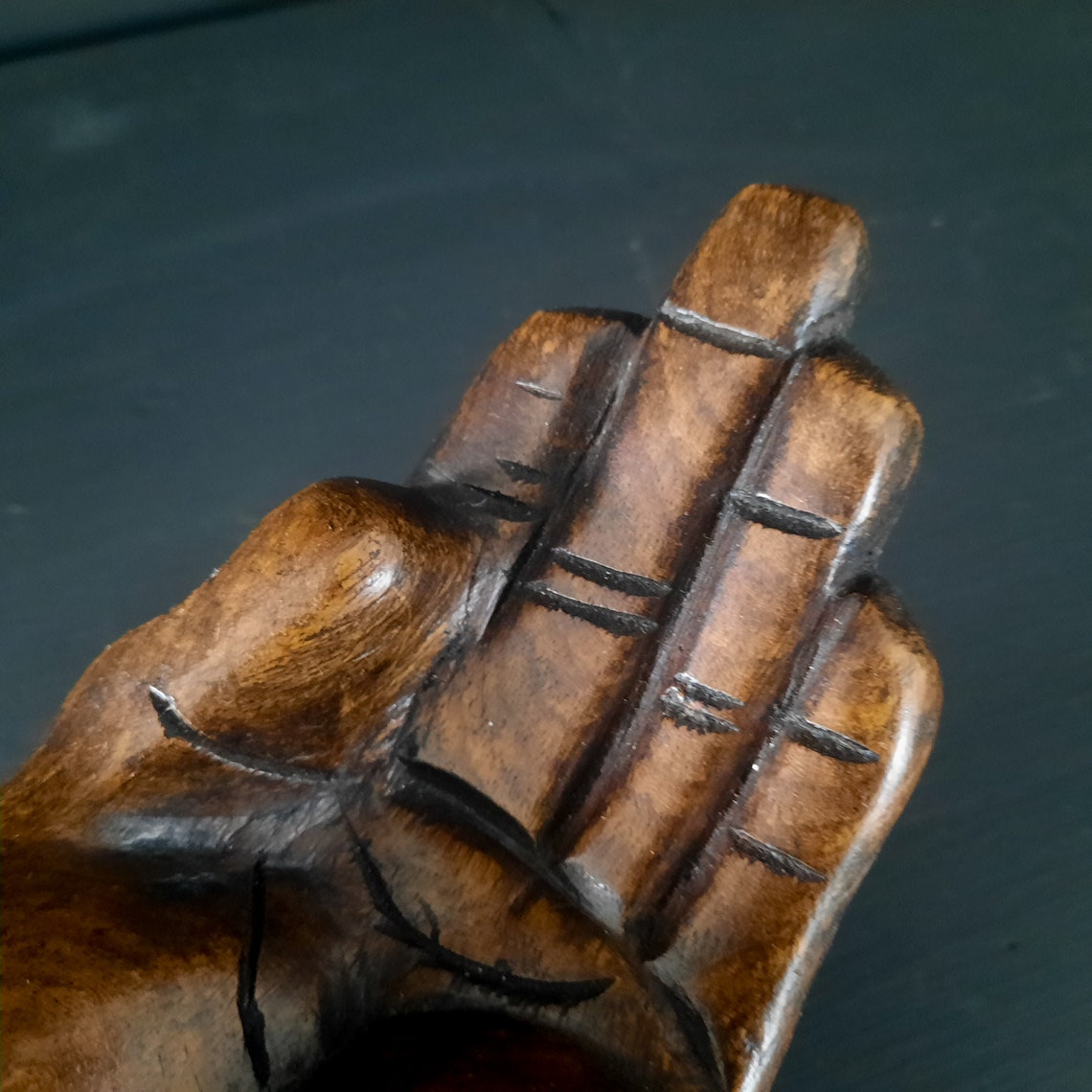 Vintage Wooden Hand Sculpture Artisanal Ritual Offering Holder - Etsy