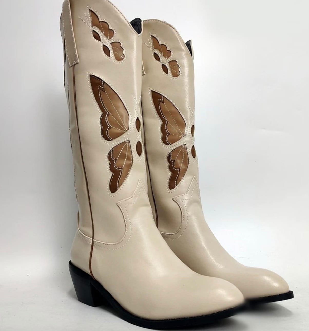 Womens Cowgirl Boots Butterfly Pattern Western Boots Cowboy Boots Teal ...