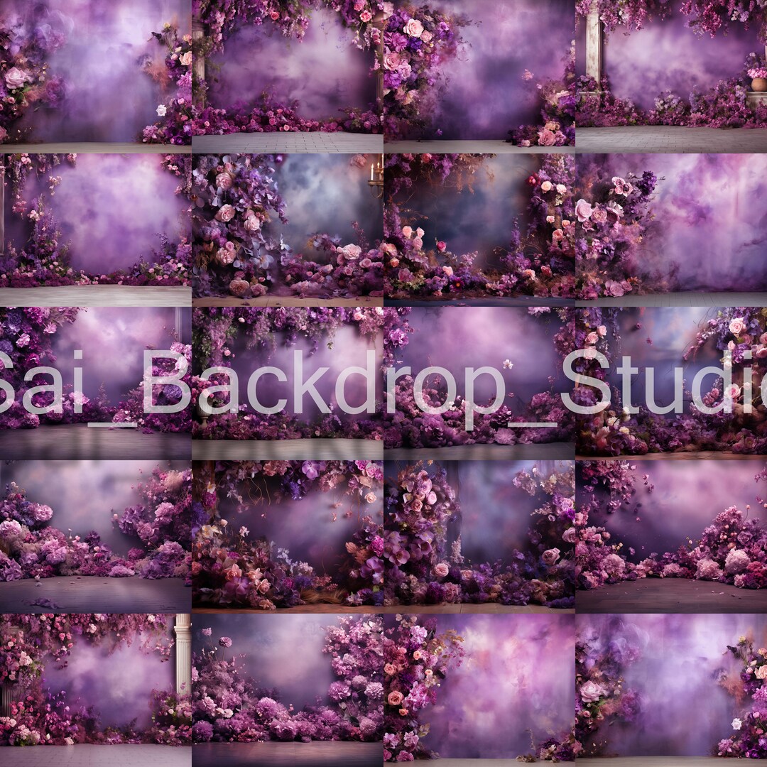 Purple Lush Backdrop Set of 19 , Maternity Backdrop Overlays, Studio ...