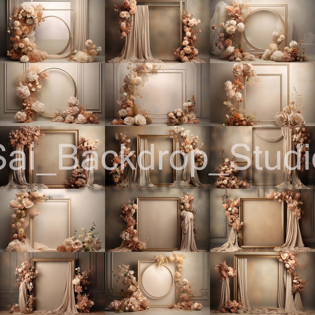 Frame in Digital Backdrops Set of 15, Maternity Backdrop Overlays ...