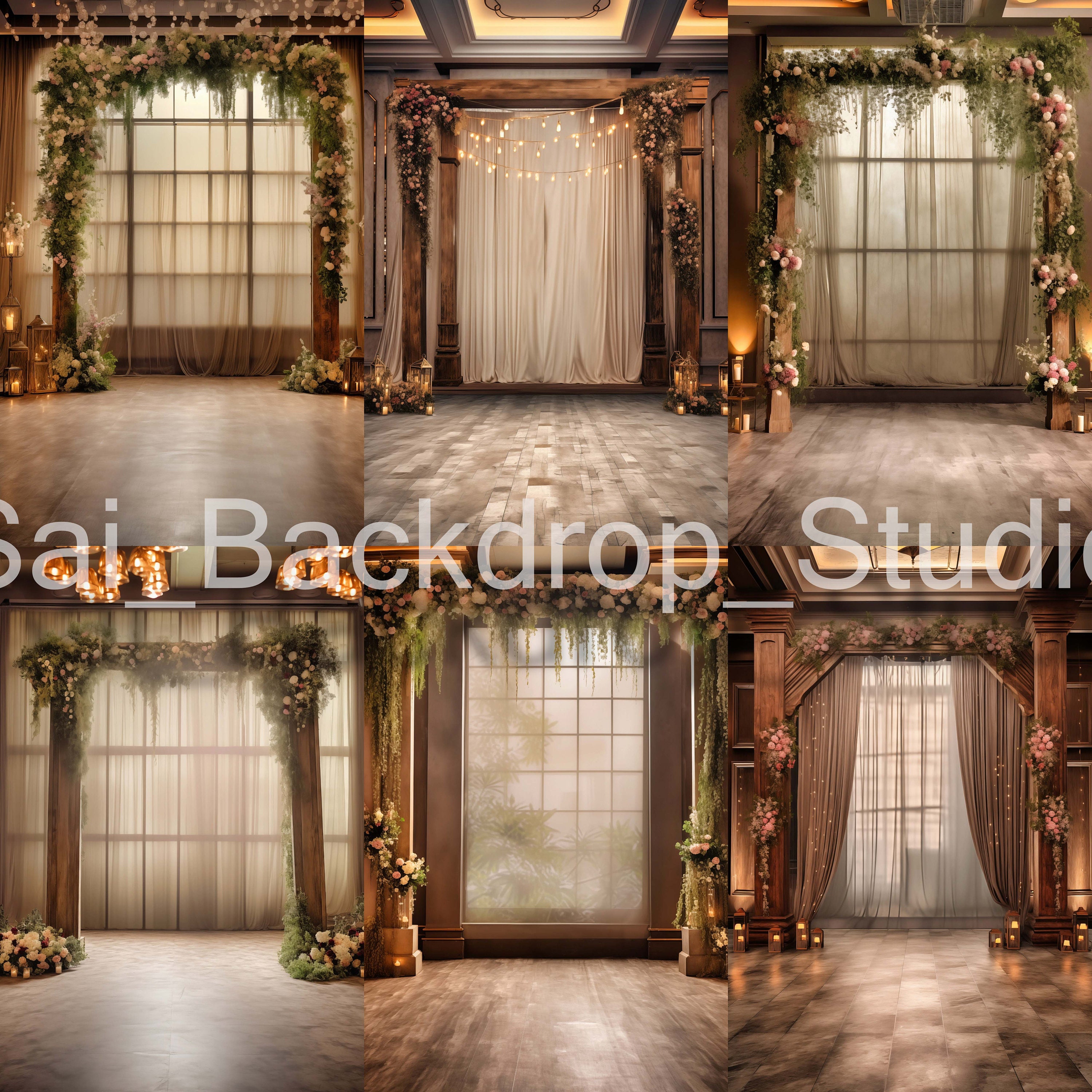 Indian Wedding Stage Backdrop Set of 6, Digital Backdrop ,studio ...