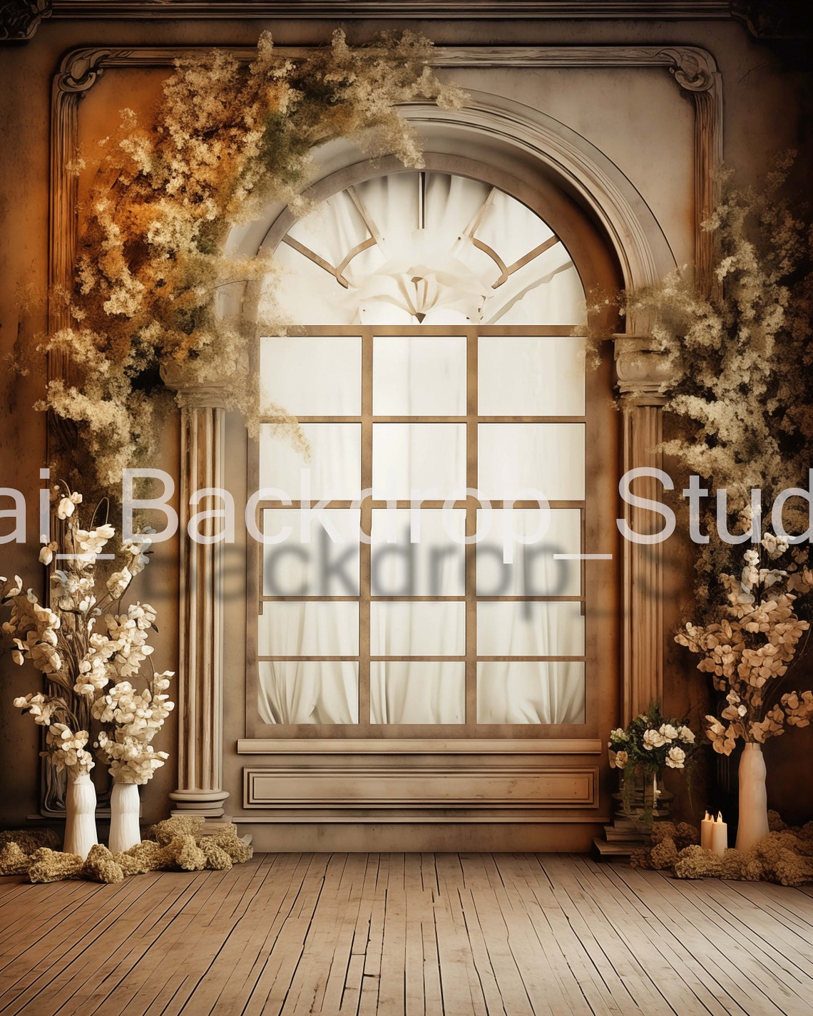 Vibrant Floral Arches Set of 10 Digital Backdrops, Maternity Backdrop ...