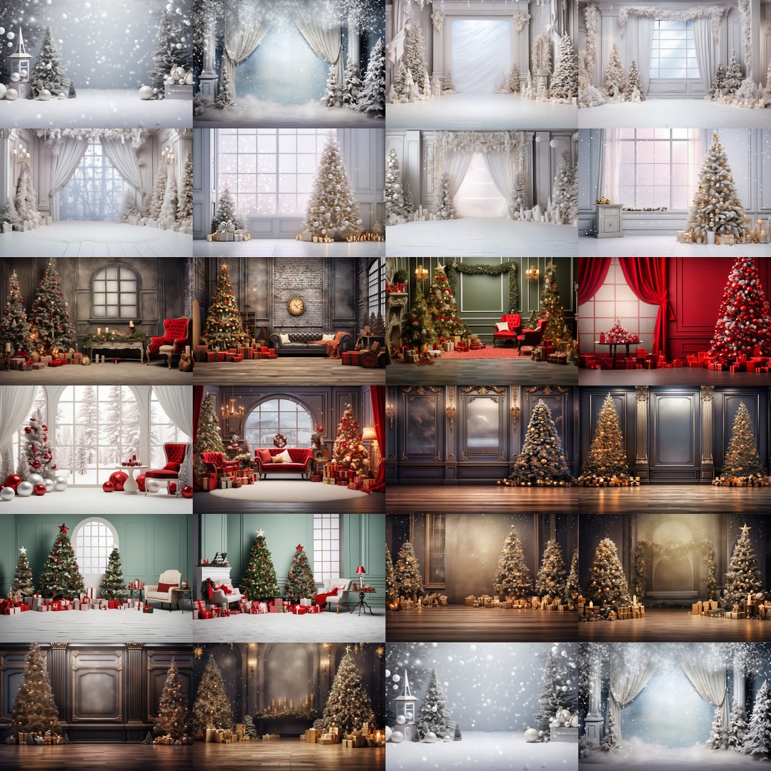 Christmas Backdrop Set of 22 , Christmas Backdrop Overlays, Studio ...